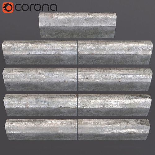 Old curb stone border 3D model | CGTrader