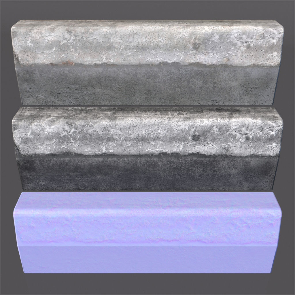Old curb stone border 3D model | CGTrader
