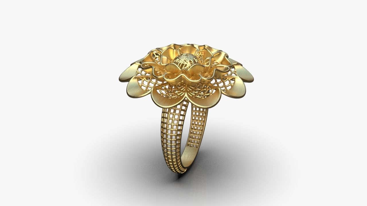 Floral ring 3D model 3D printable | CGTrader