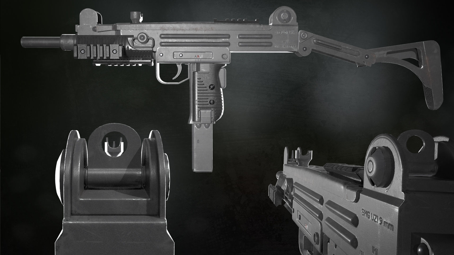 3D model Uzi Sub Machine Gun VR / AR / low-poly rigged | CGTrader