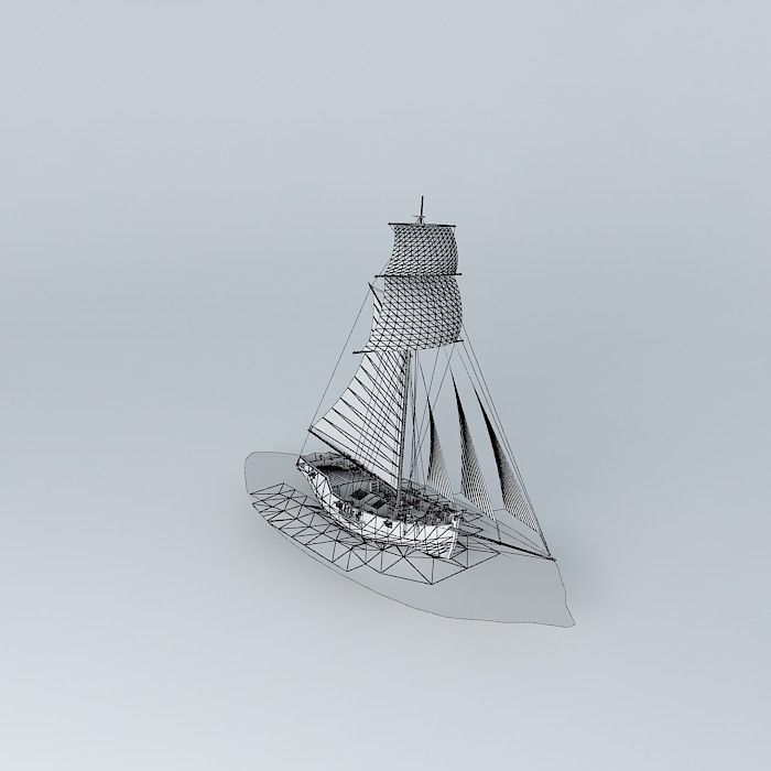 Low Poly Sloop sailing ship 3D model | CGTrader