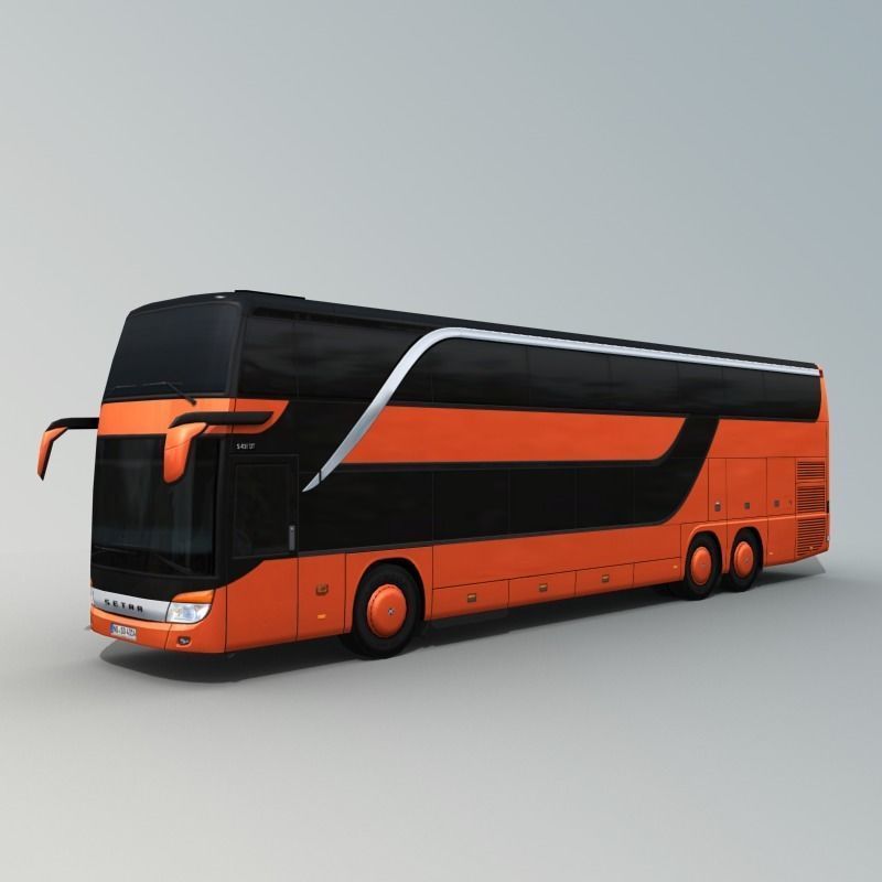 3D model SETRA S 431 DT Double decker bus VR / AR / low-poly rigged ...