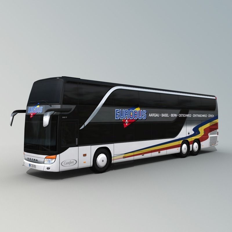 3D model SETRA S 431 DT Double decker bus VR / AR / low-poly rigged ...