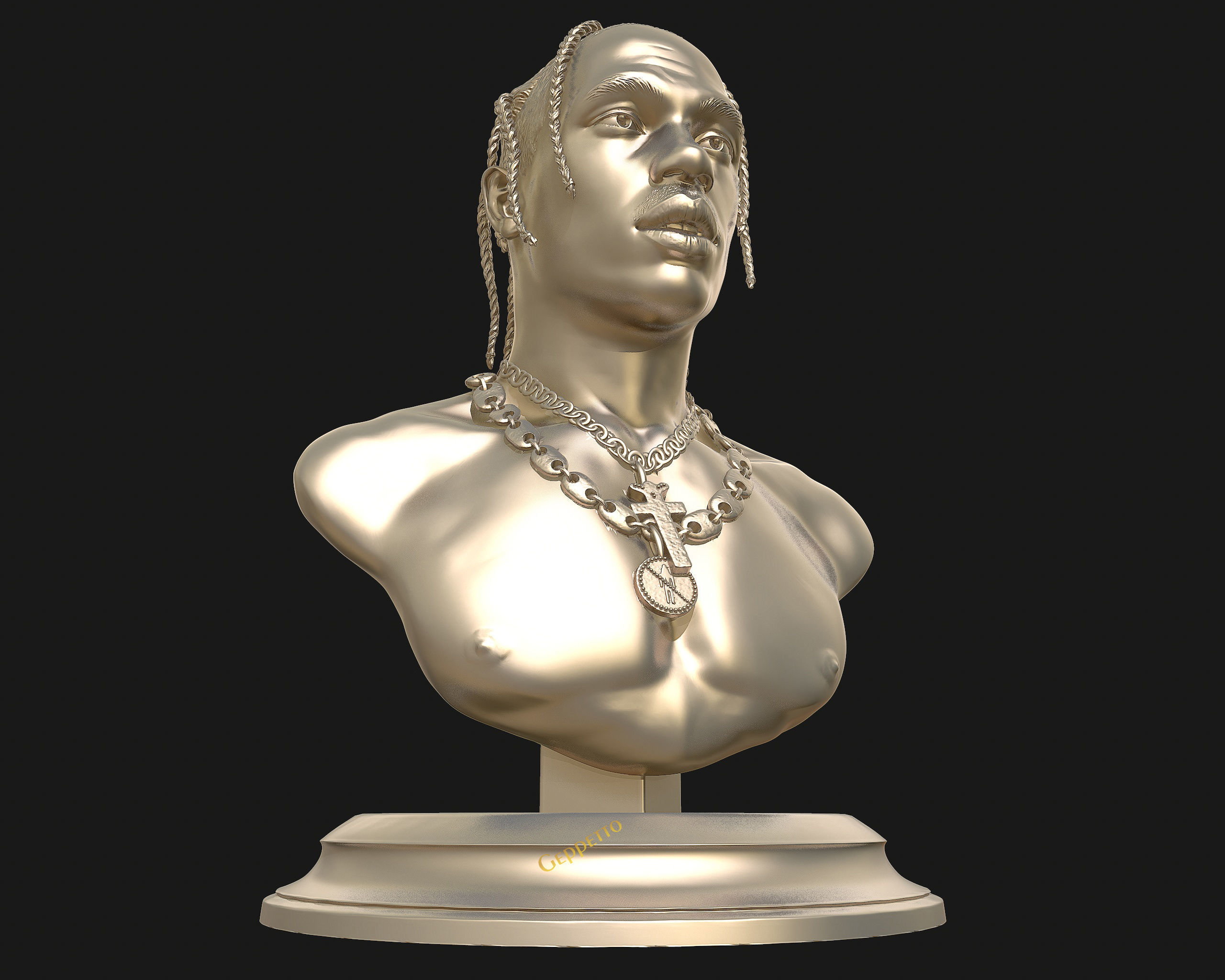 Travis Scott 3D sculpture ready to 3D print 3D model 3D printable ...