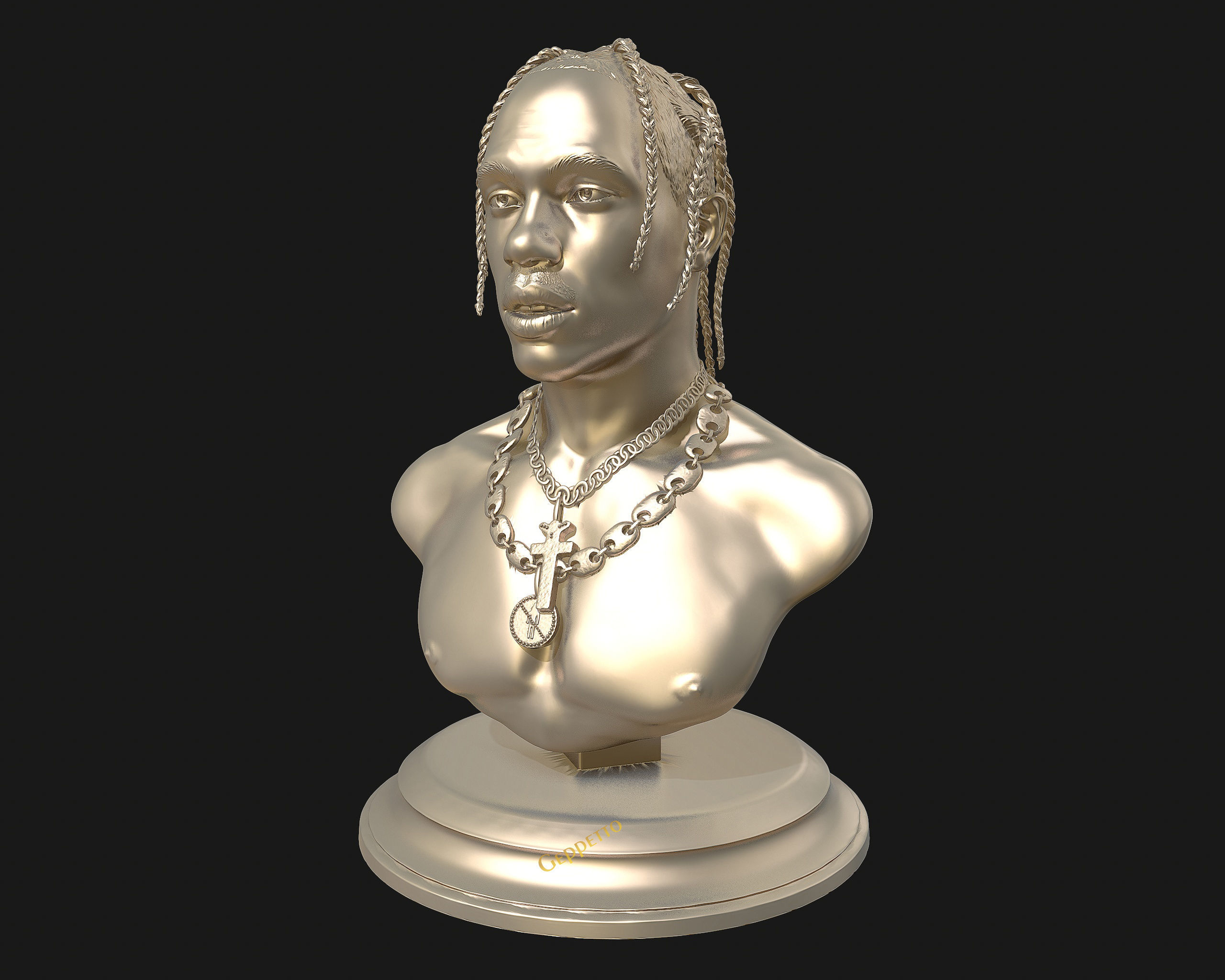 Travis Scott 3D sculpture ready to 3D print 3D model 3D printable ...