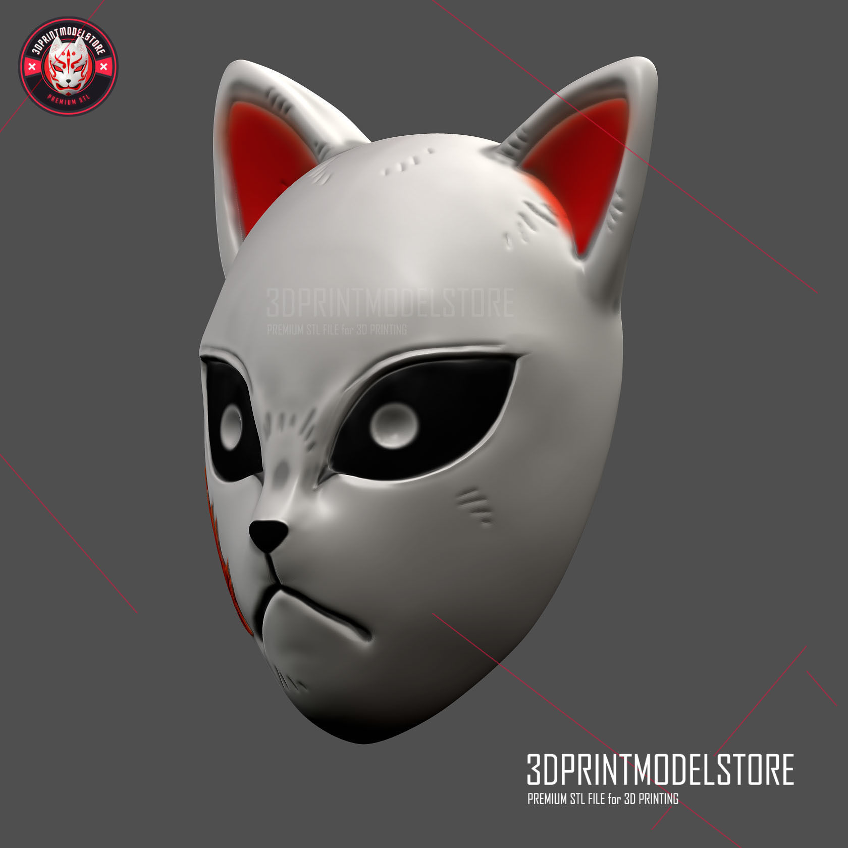 Demon Slayer Kimetsu no Yaiba Sabito Mask - Kitsune Helmet 3D model 3D ...