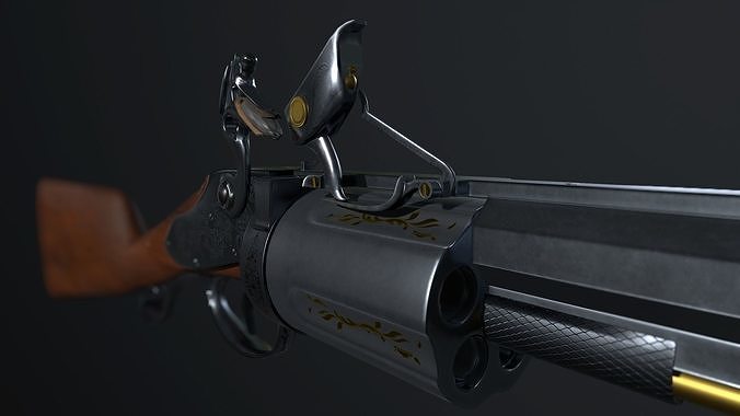 Collier Revolver Rifle free 3D model | CGTrader