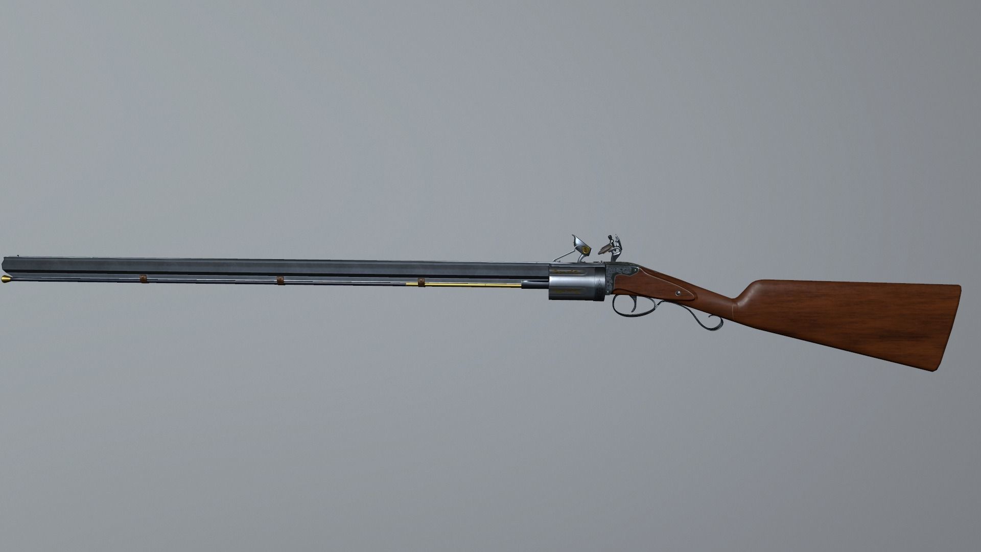 Collier Revolver Rifle free 3D model | CGTrader
