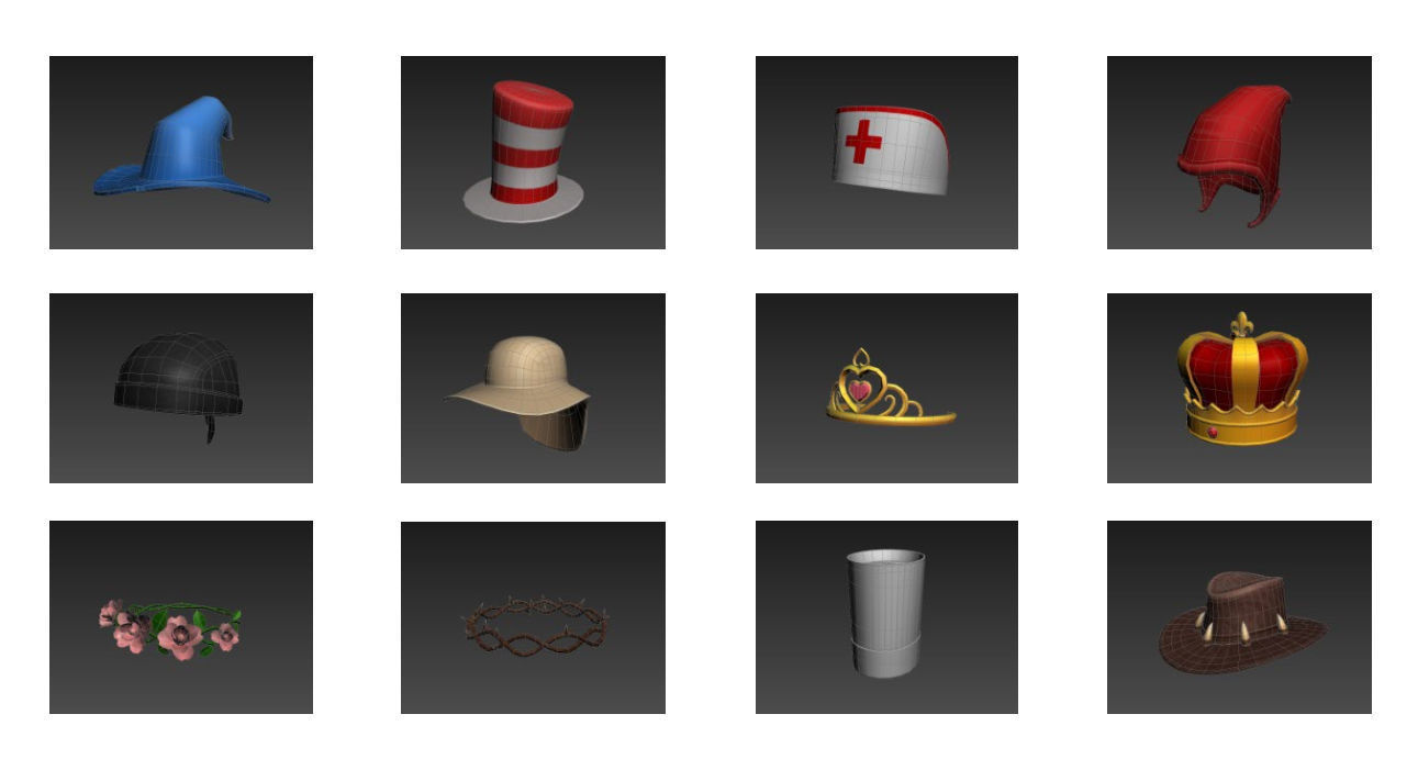 Hats Pack 6 3D model | CGTrader