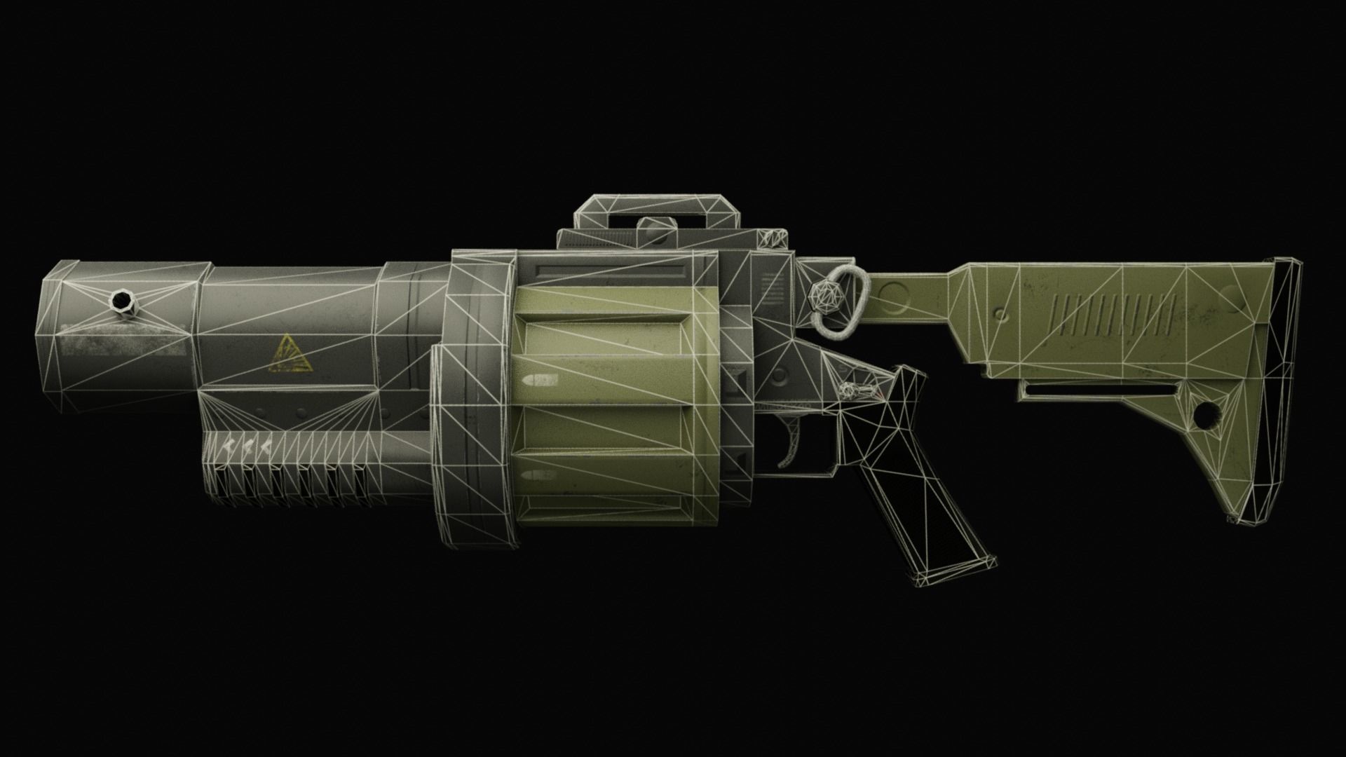 3D model Sci Fi - Grenade launcher VR / AR / low-poly | CGTrader