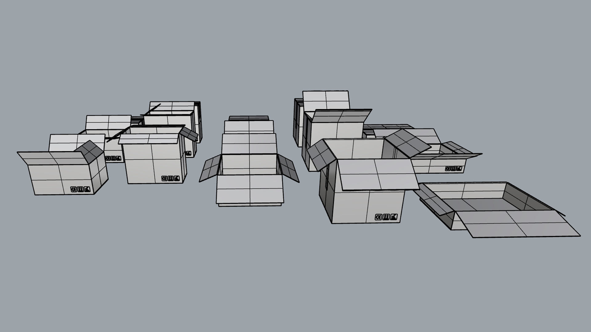 Cardboard boxes Collection 3D model | CGTrader