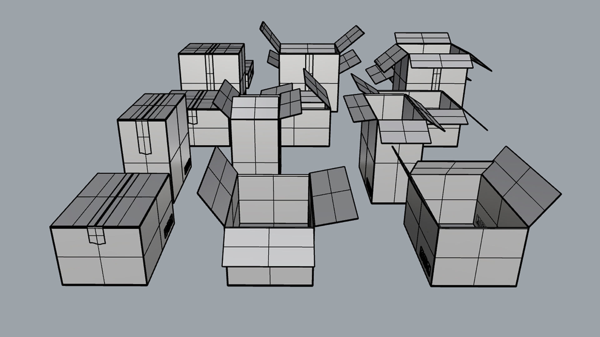 Cardboard boxes Collection 3D model | CGTrader