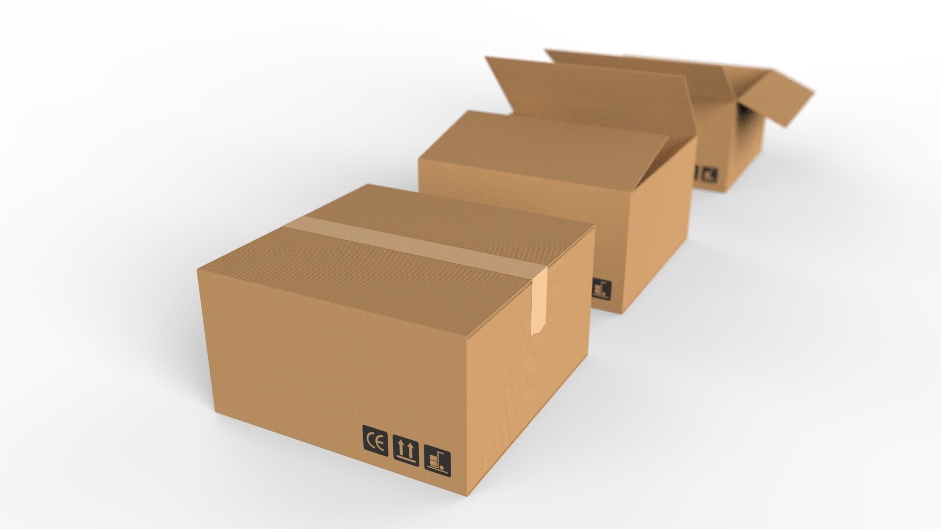 Cardboard boxes Collection 3D model | CGTrader