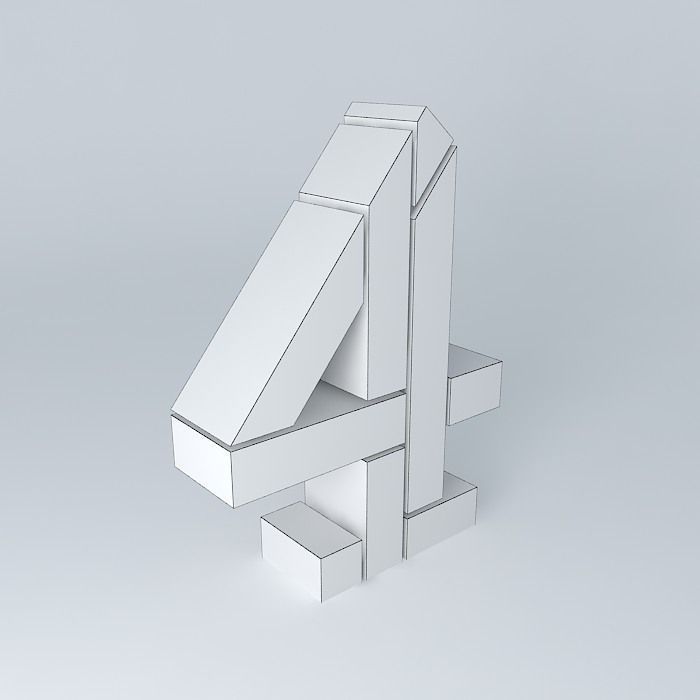 Channel 4 Blocks Logo free 3D model | CGTrader