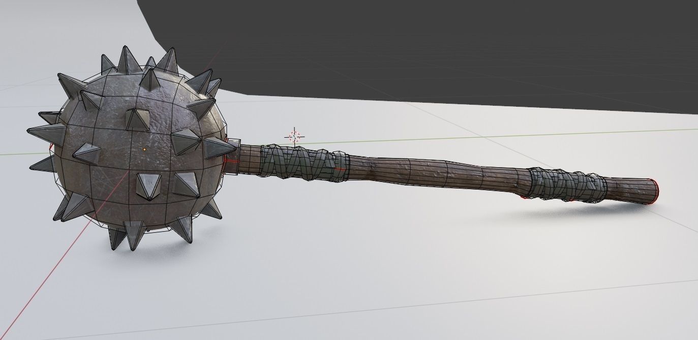 3D model medieval Spiked Club with pbr textures VR / AR / low-poly ...