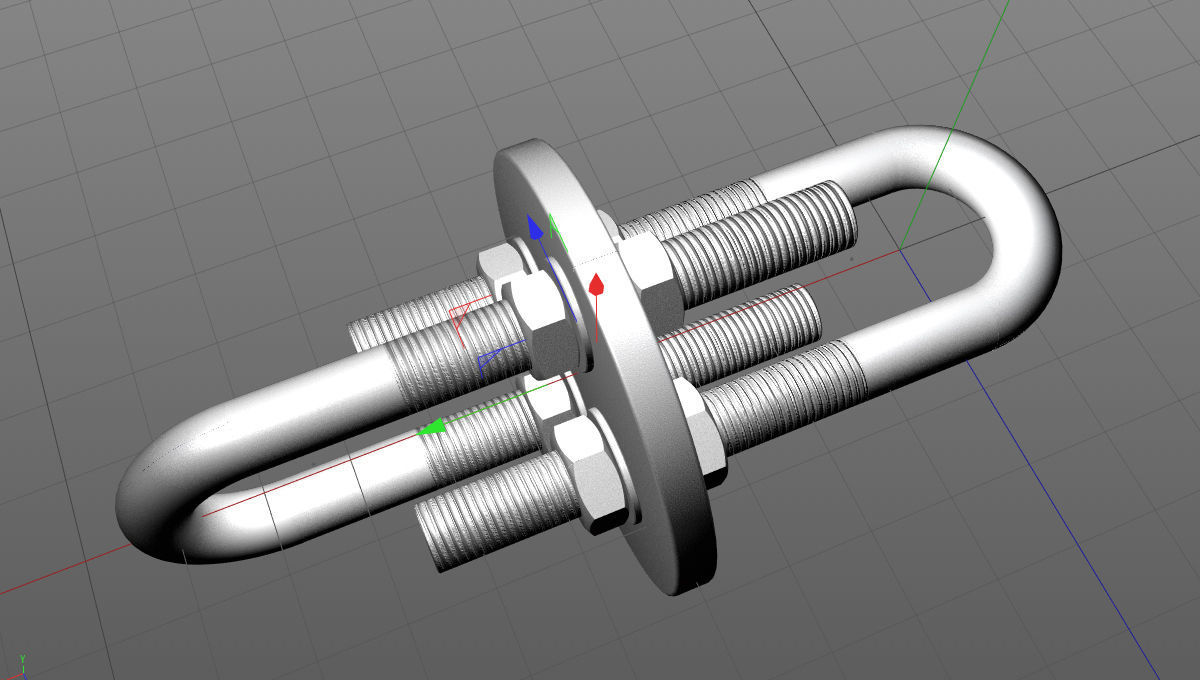 C4D dog bone chain tensioner 3D model | CGTrader