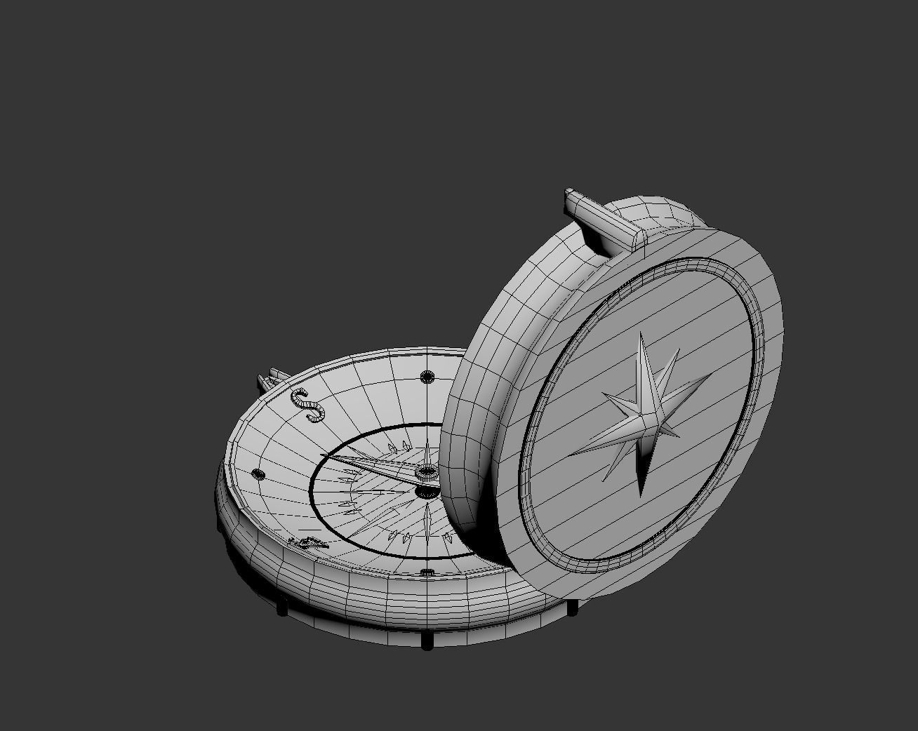3D model Vintage Wood Compass - Low-poly - UE4 ready - 4k PBR VR / AR ...