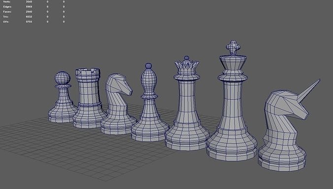 Chess pieces free 3D model | CGTrader