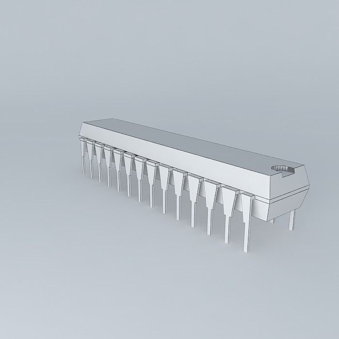 28-pin DIL IC free 3D model | CGTrader