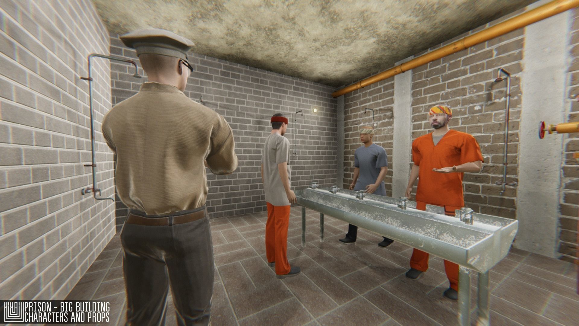 3D model Prison - big building characters and props VR / AR / low-poly ...