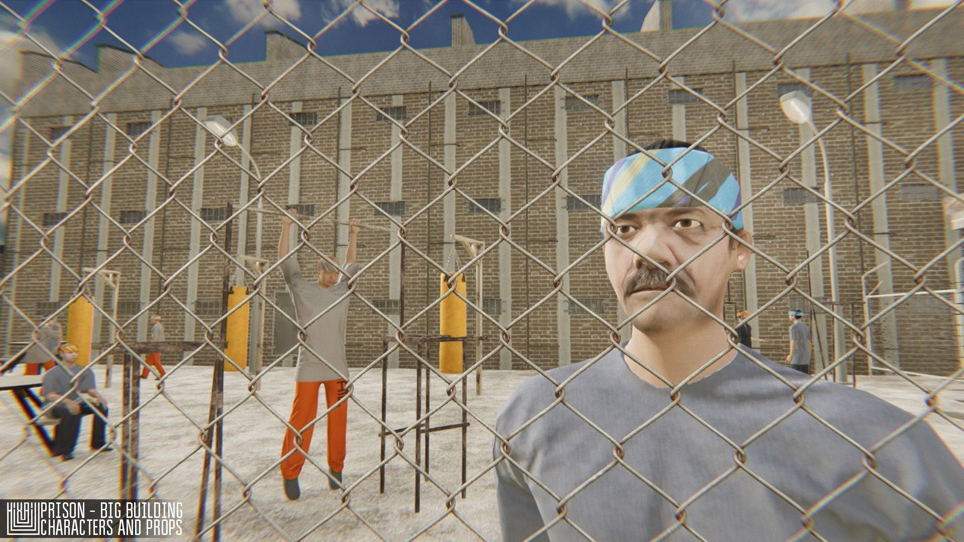 3D model Prison - big building characters and props VR / AR / low-poly ...