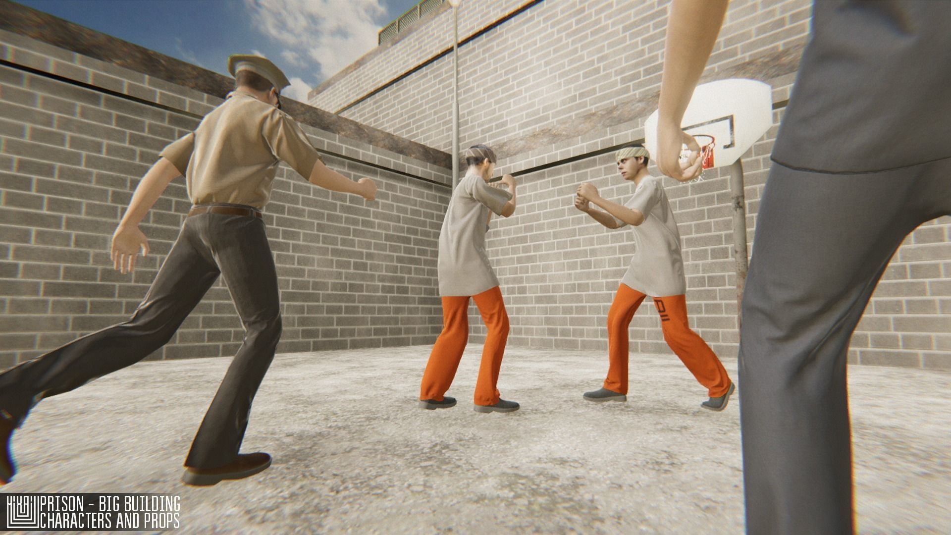 3D model Prison - big building characters and props VR / AR / low-poly ...