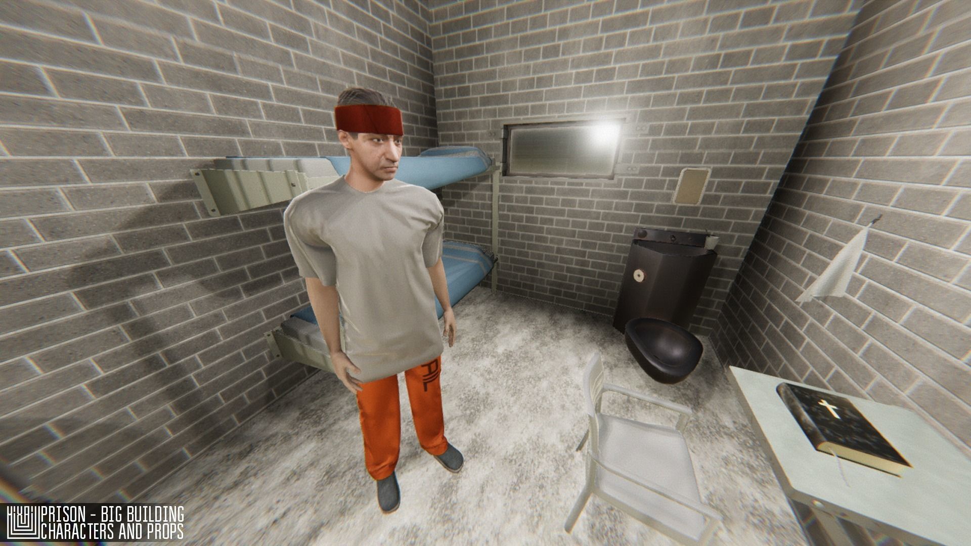 3D model Prison - big building characters and props VR / AR / low-poly ...