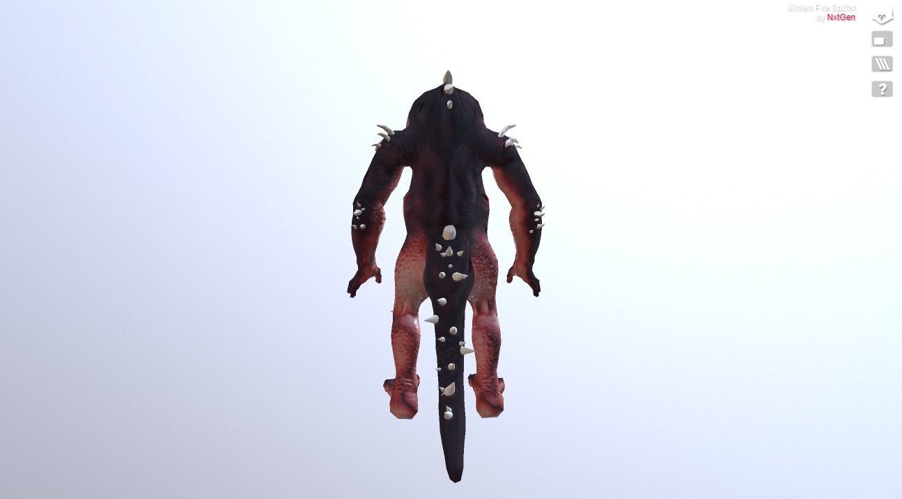 Mirken Fire Spitter free VR / AR / low-poly 3D model animated rigged ...