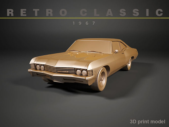 Retro Car of 1967 3D model 3D printable | CGTrader