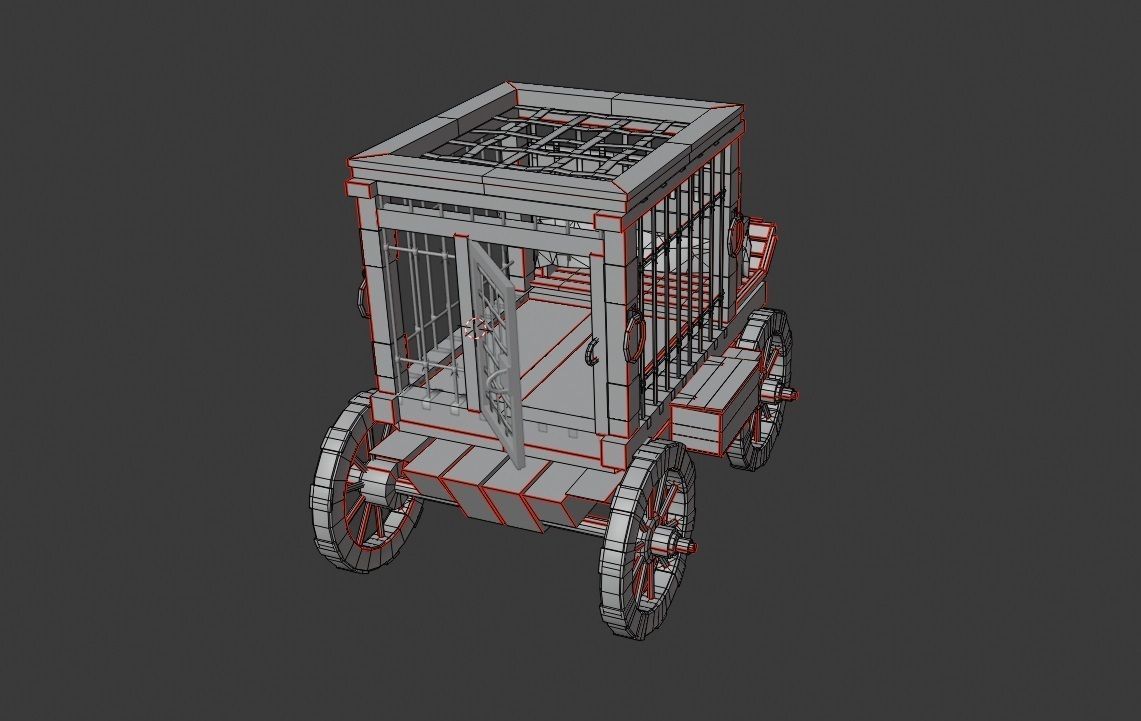 3D model medieval prisoner transport cart VR / AR / low-poly | CGTrader