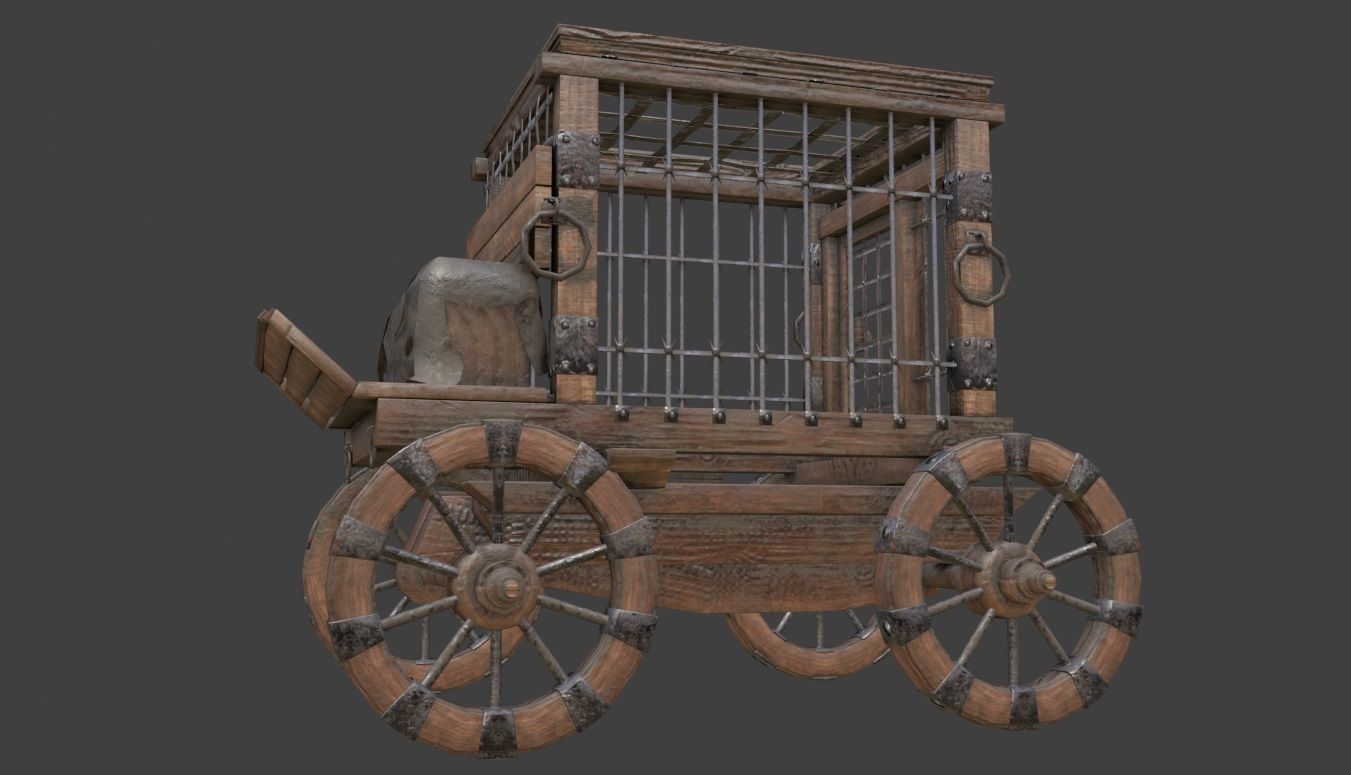 3D model medieval prisoner transport cart VR / AR / low-poly | CGTrader
