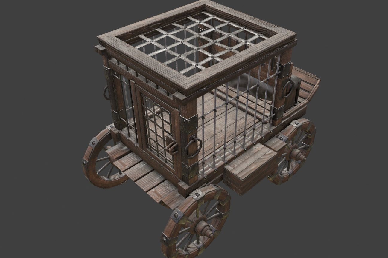 3D model medieval prisoner transport cart VR / AR / low-poly | CGTrader