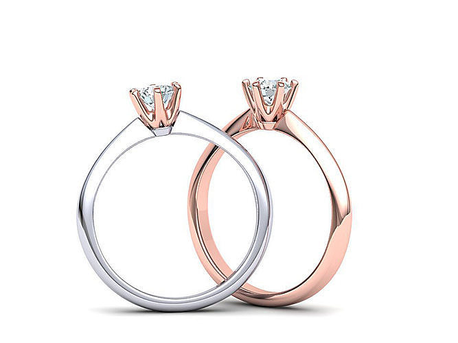 6 prong Solitaire Engagement ring printable 3dmodel 3D model 3D ...