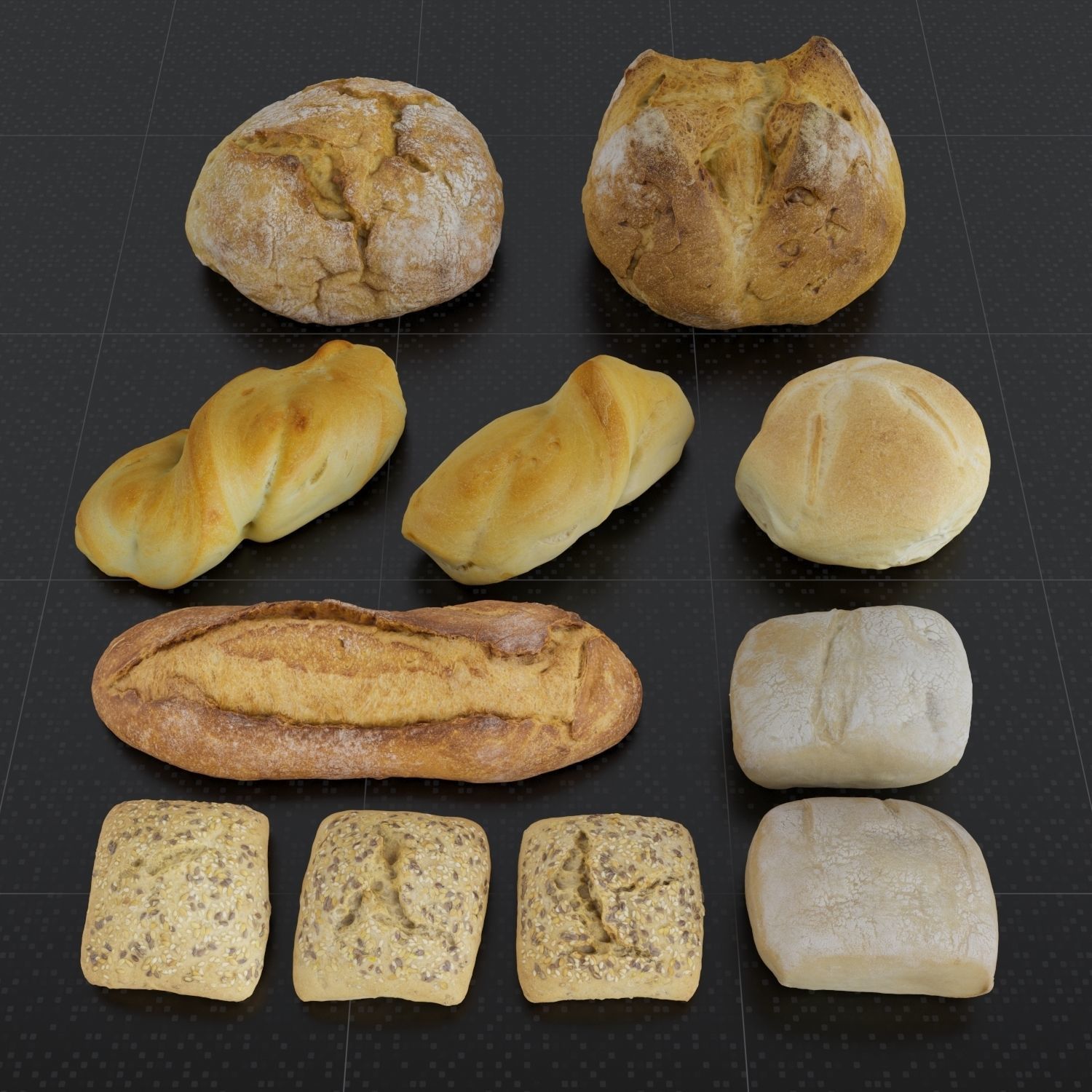 3D model Bread Set 01 | CGTrader
