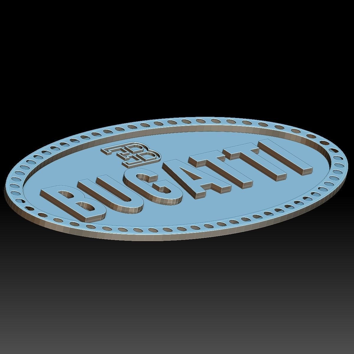 Bugatti logo car logotype 3D model 3D printable | CGTrader