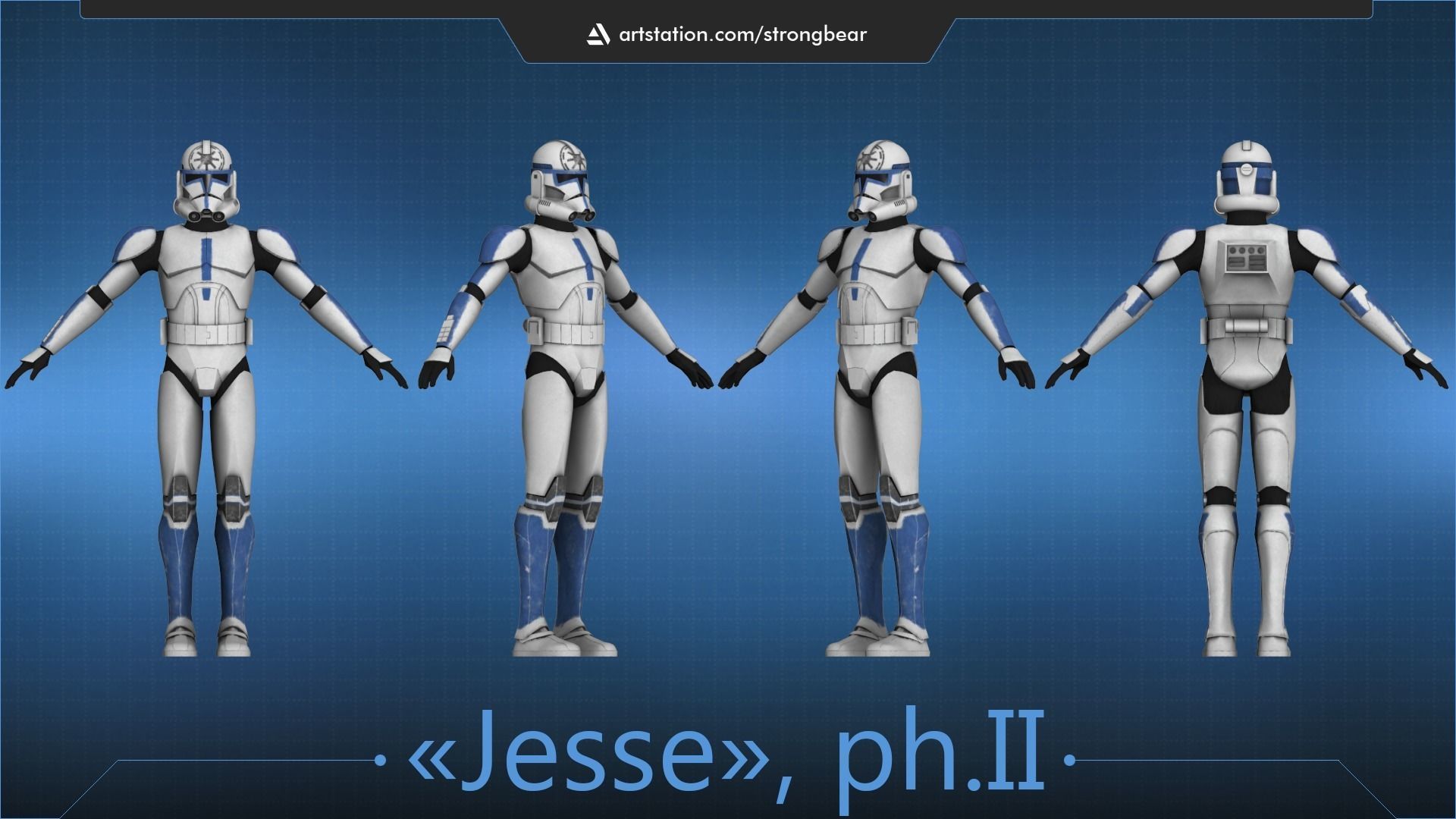 3D model Clone trooper 501st phase II VR / AR / low-poly | CGTrader