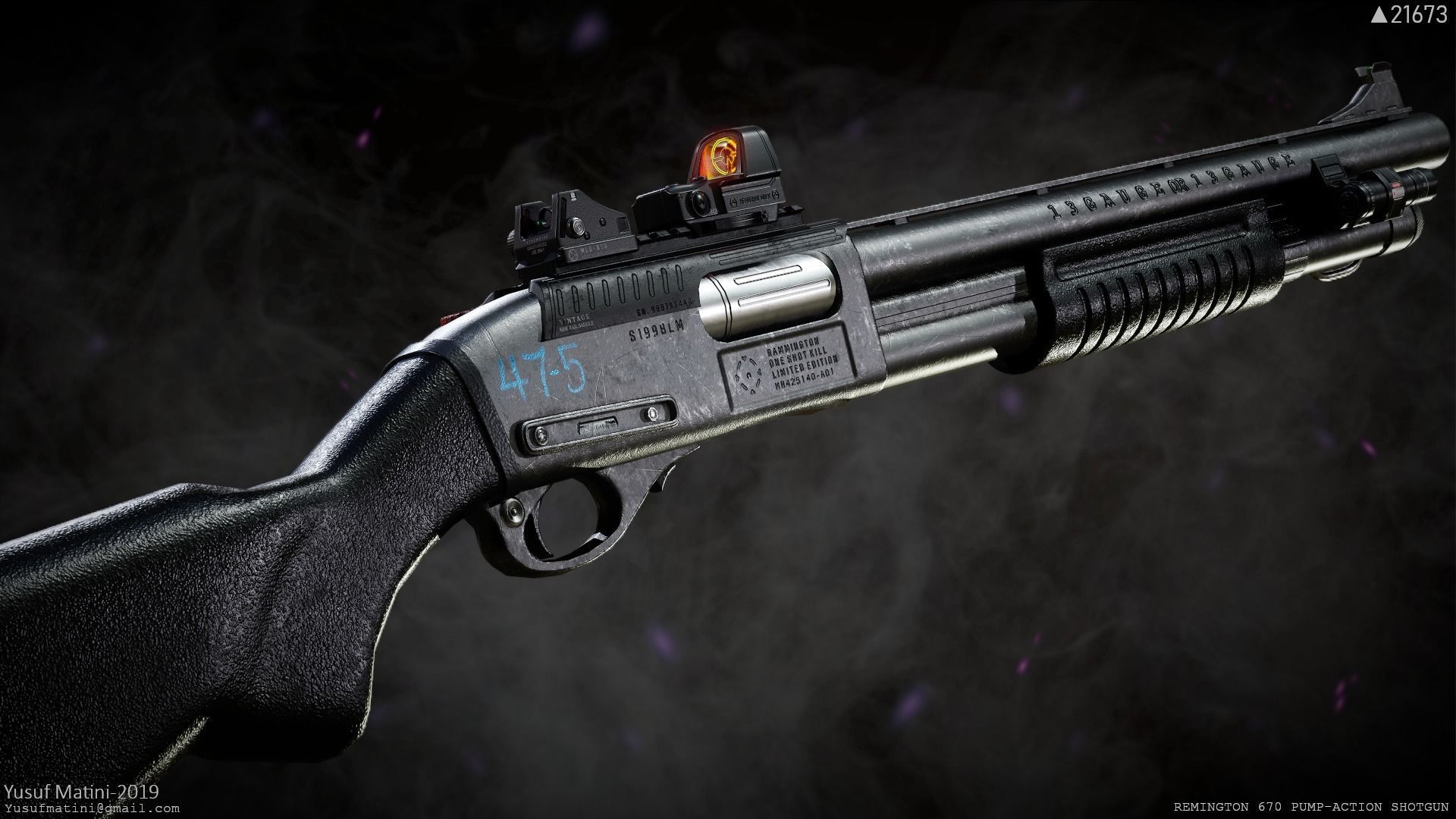 3D model Remington 870 Pump-Action Shotgun VR / AR / low-poly | CGTrader