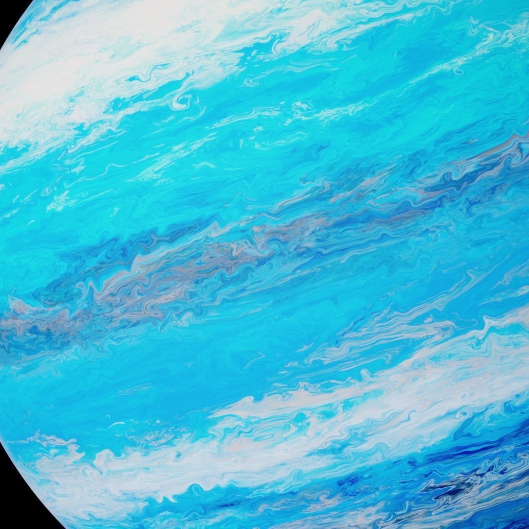 3D model Alien planet model 5 - 16k photorealistic - cold gas giant VR ...