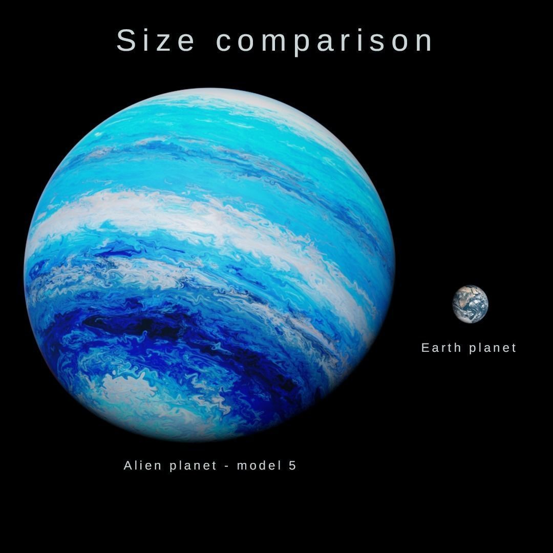 3D model Alien planet model 5 - 16k photorealistic - cold gas giant VR ...