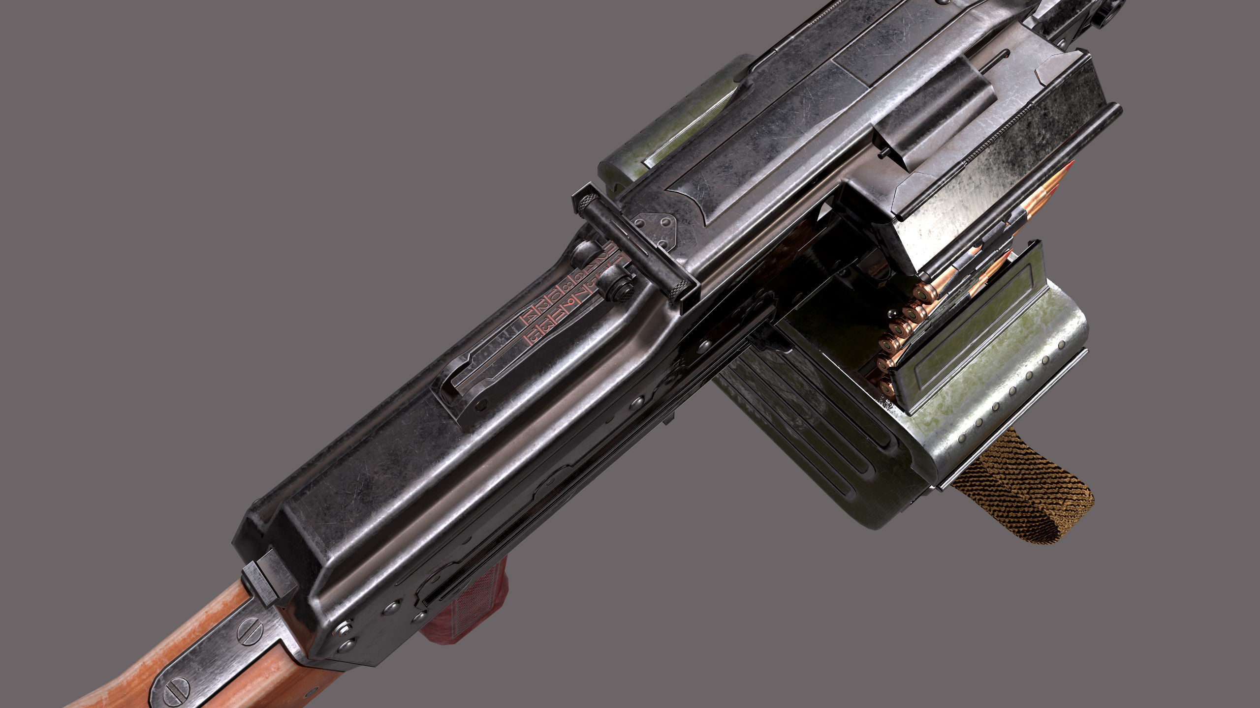 3D model PKM Machine Gun VR / AR / low-poly | CGTrader