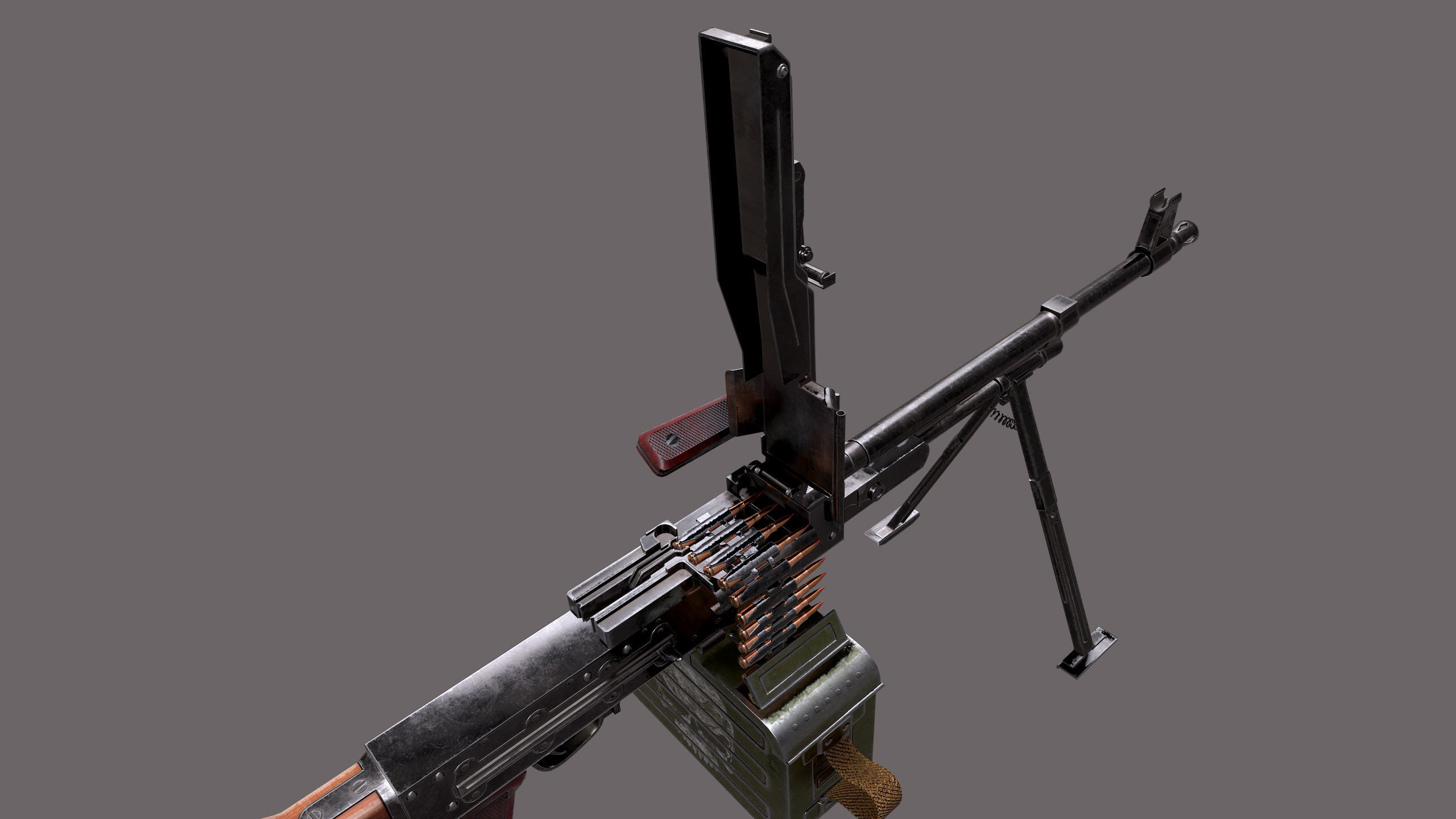3D model PKM Machine Gun VR / AR / low-poly | CGTrader