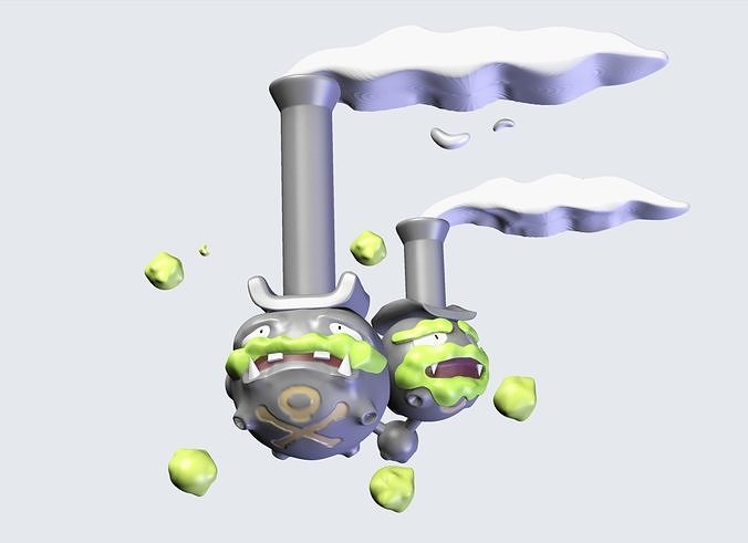 GALARIAN WEEZING koffing pokemon figure - 3d model for print free 3D ...