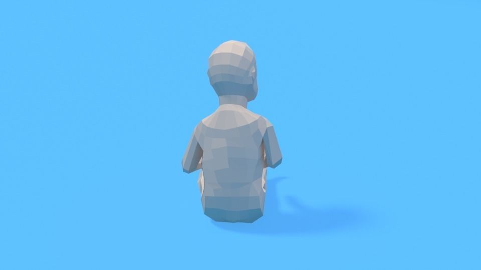 3D model Low Poly Baby Sitting On The Floor VR / AR / low-poly | CGTrader