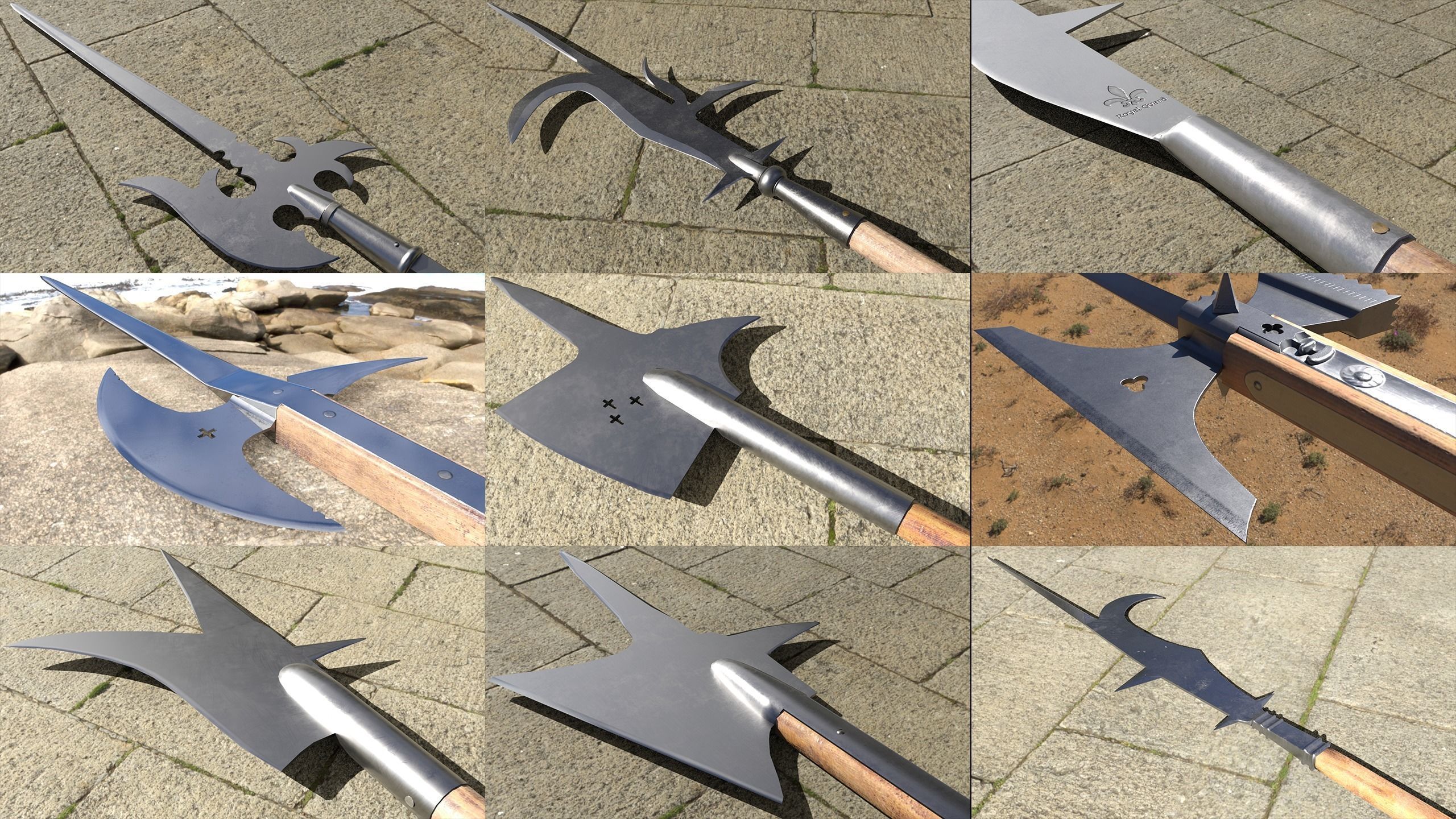 Medieval Polearms 3D | CGTrader