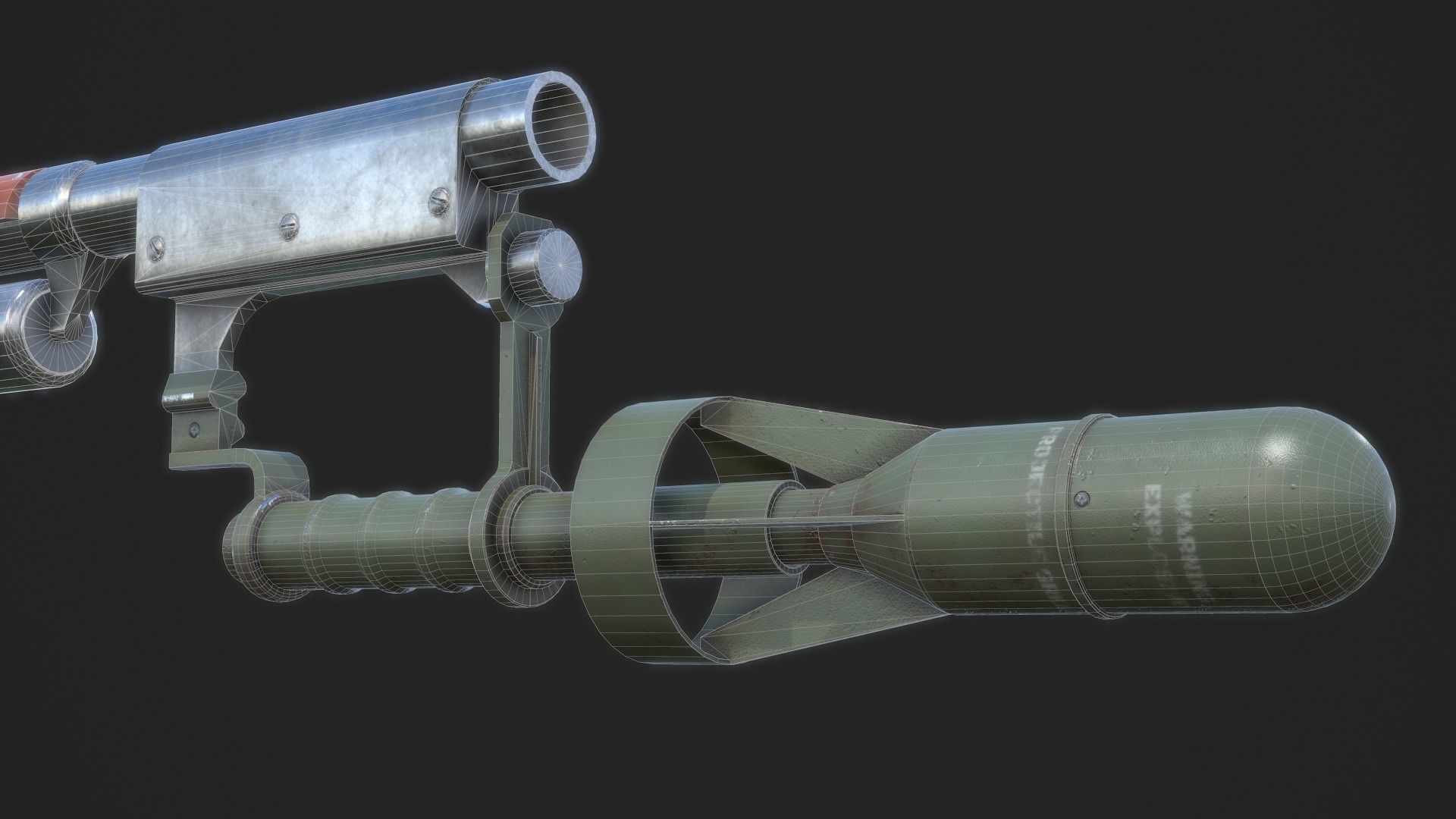 3D model WW2 Trench Gun with Animations and Attachments VR / AR / low ...