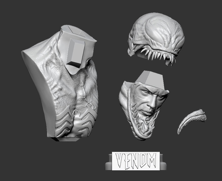 venom bust fan art 3D model 3D printable | CGTrader