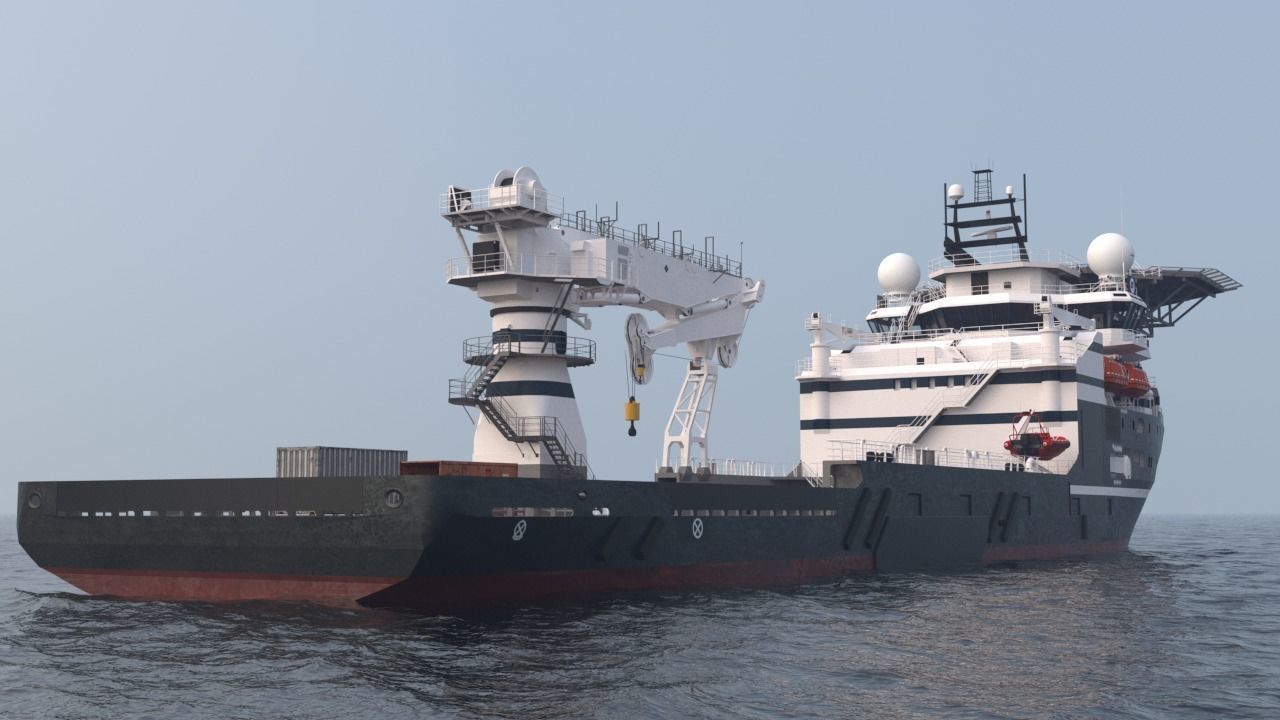 Subsea support and construction vessel 3D model | CGTrader