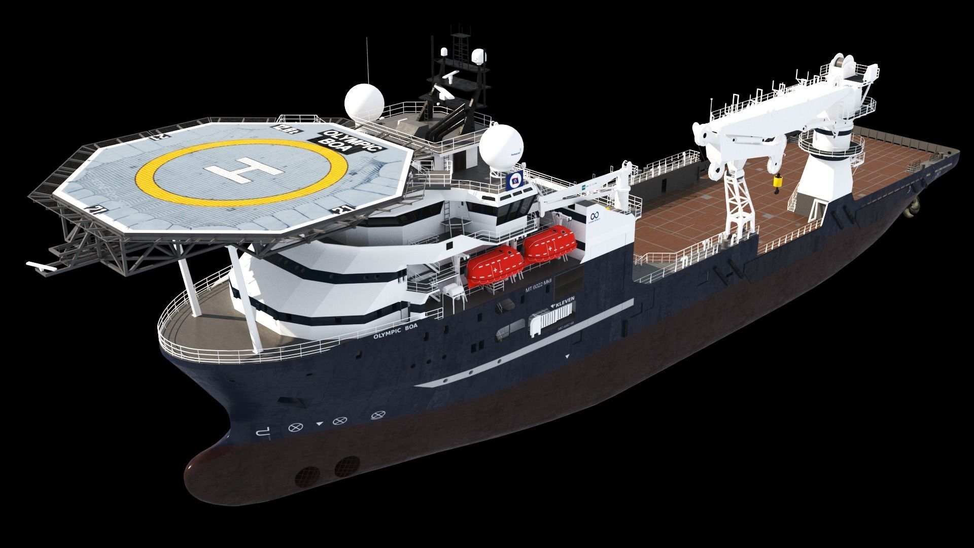 Subsea support and construction vessel 3D model | CGTrader