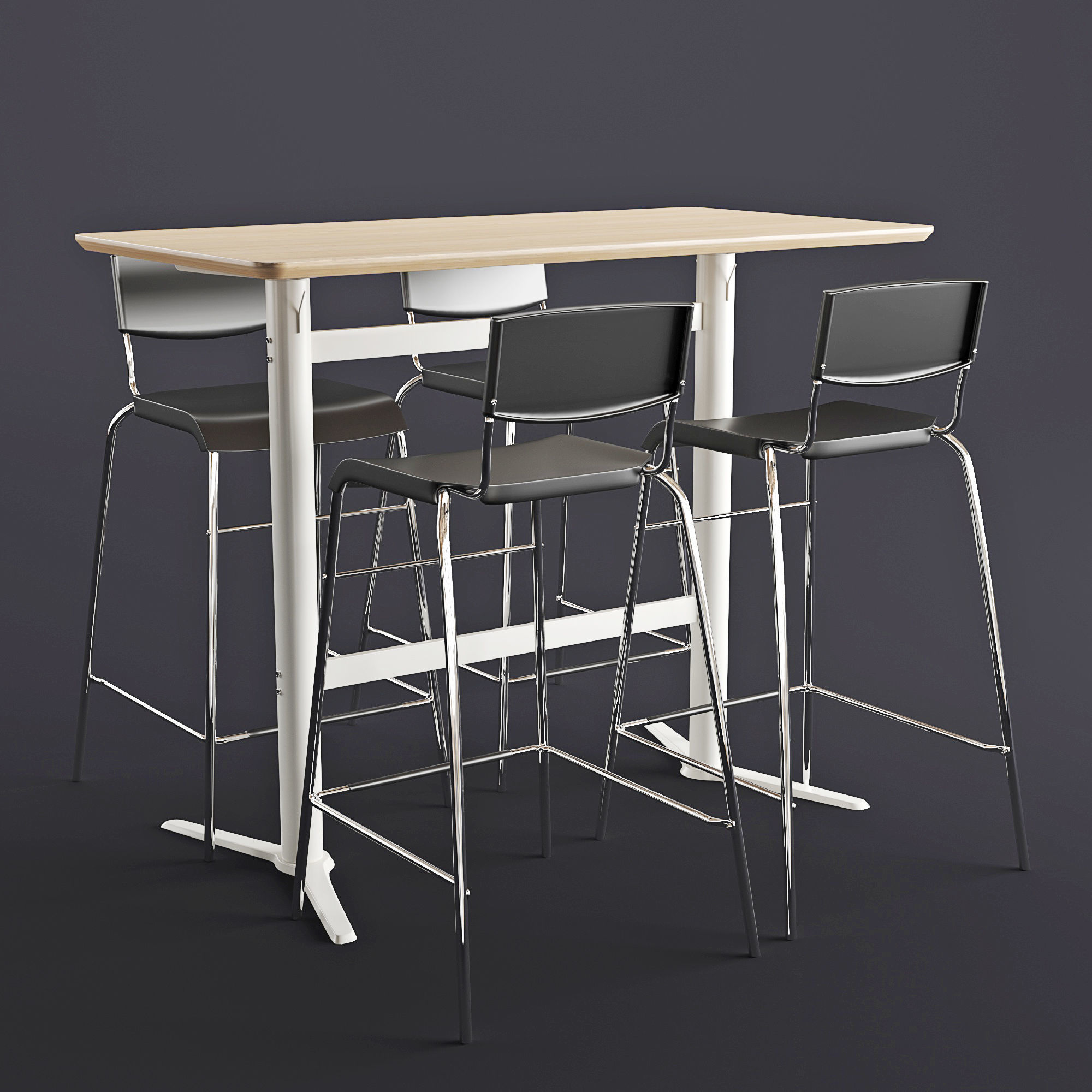 Billsta Stig Bar Table And Chair 3D model | CGTrader