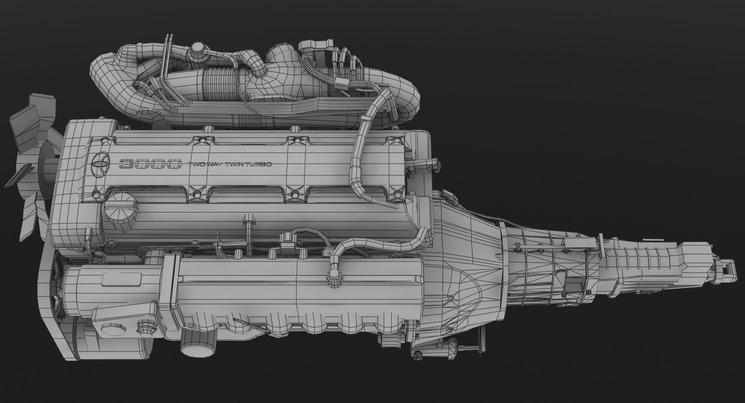 3D model Toyota 2JZ GTE engine VR / AR / low-poly | CGTrader